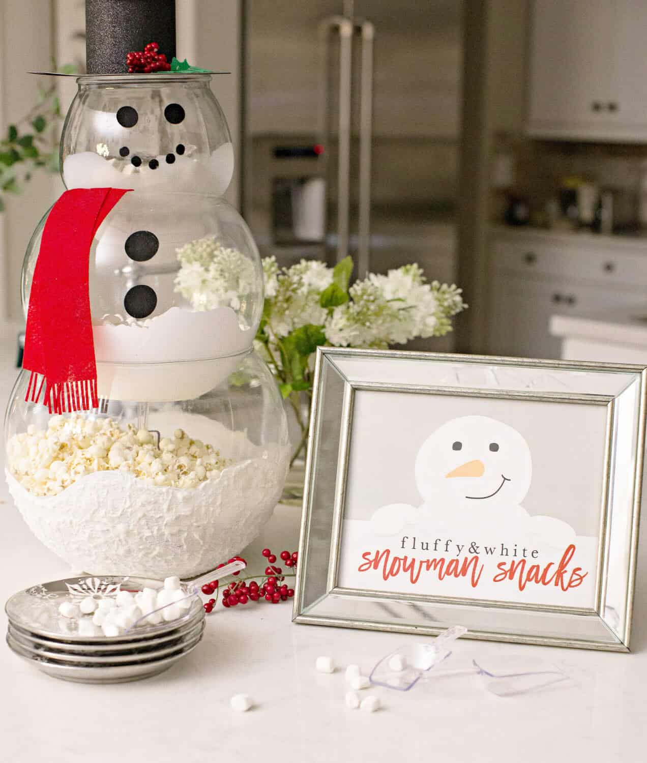Cute Snowman Printable for Snackable Snowman