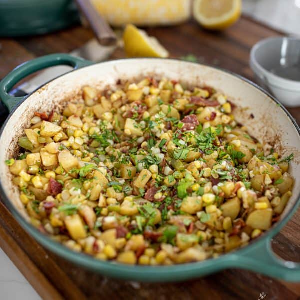 Sautéd Corn with Potatoes and Peppers - Corn Side Dish